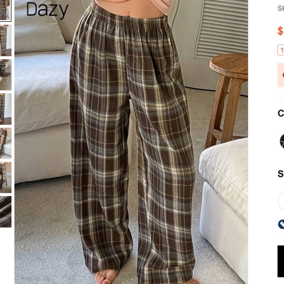 SHEIN | Intimates & Sleepwear | Shein Dazy Brown Plaid Pattern ...